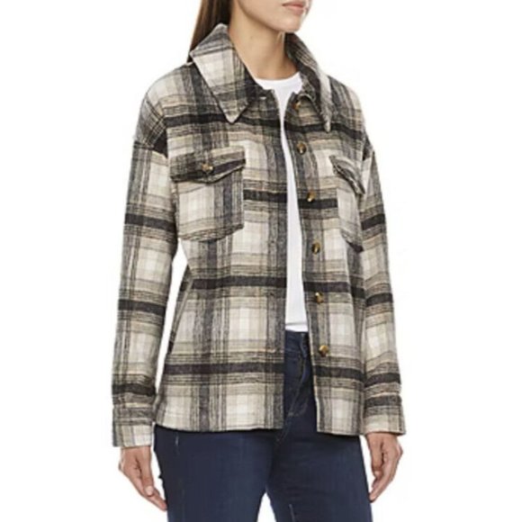 a.n.a | Jackets & Coats | Ana Womens Plaid Shirt Jacket Sz X Shacket ...